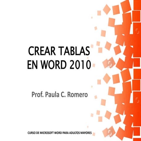 Cómo confeccionar tablas en Word 2010 | PPTX | Desktop Publishing | Computer Software and ...