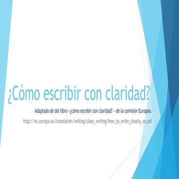 Cómo escribir con claridad | PPTX