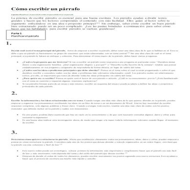 Cómo escribir un párrafo | DOCX