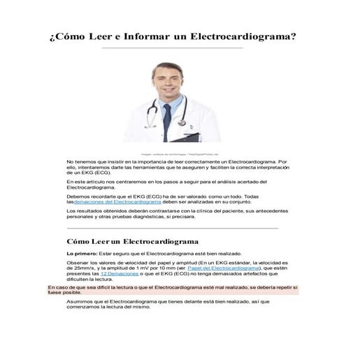 Cómo leer e informar un electrocardiograma | DOCX