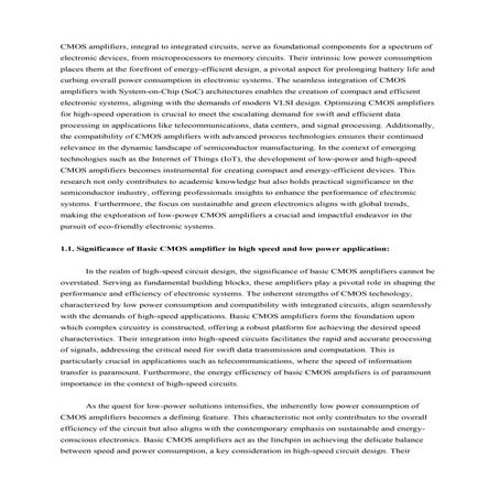 Cmos Amplifiers Trends And Its Application Docx