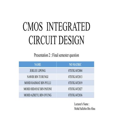CMOS Final Jun2016 | PPTX | Consumer Electronics | Technology & Computing