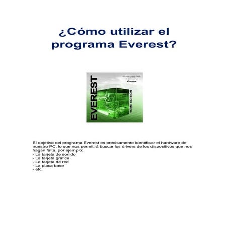 Cómo utilizar el programa everest | DOCX