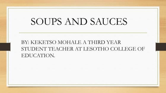 Soup AND ITS CLASSIFICATION | PPTX | Cooking | Food & Drink