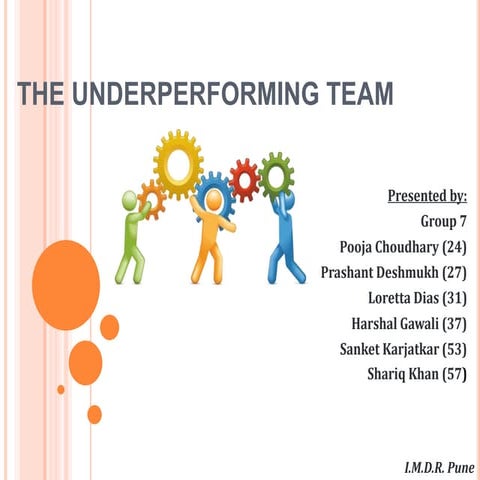 The under performing team case, IMDR | PPTX | Business | Business and ...