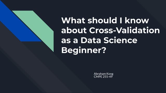 K-Folds Cross Validation Method | PPTX