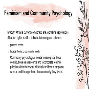 Feminism and community psychology PSYC615 | PPTX