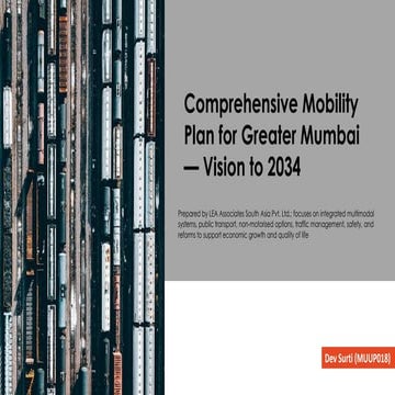 Comprehensive Mobility Plan for Greater Mumbai | PDF
