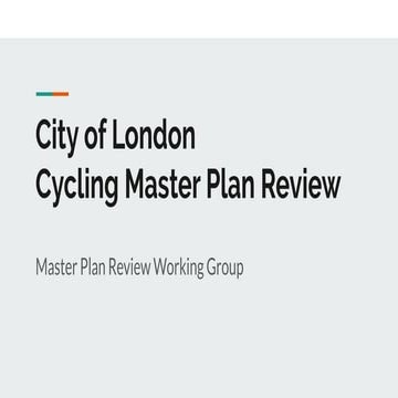 City of London Cycling Master Plan Review | PDF