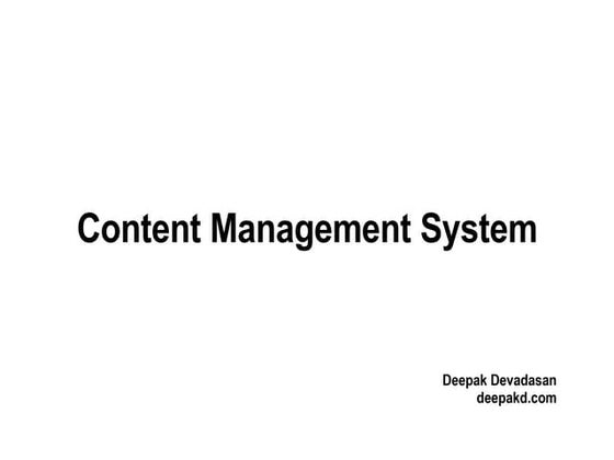 Content Management System Cms Ppt