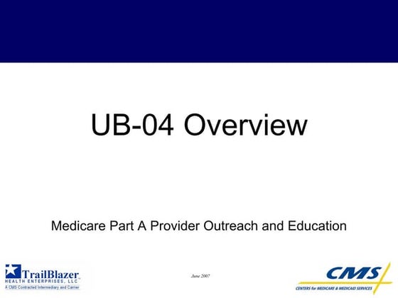CMS 1450 (UB-04) Instructions | PDF | Eldercare | Family and Relationships