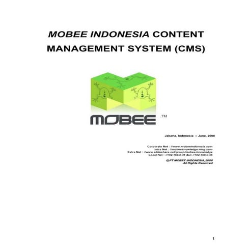 MOBEE CONTENT MANAGEMENT SYSTEM | PDF