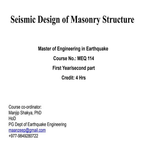 Seismic Design of Masonry Structure.pptx