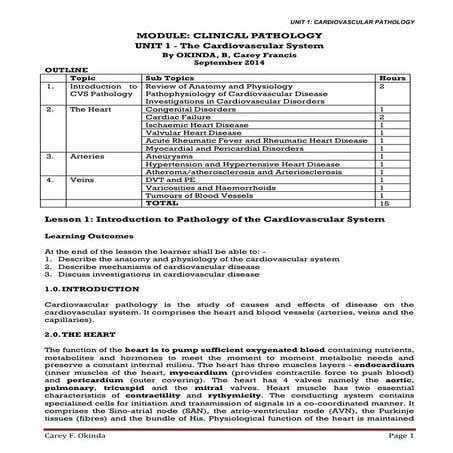 Cardiovascular System Pathology 2014v2 edited by @drjennings argwings ...