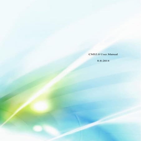 Cms3.0 user manual | PDF
