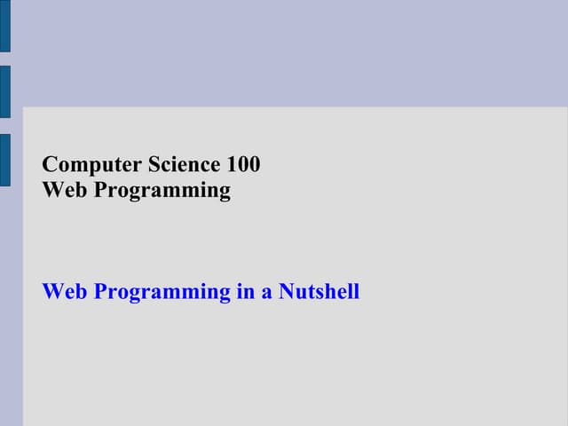 Cmsc 100 Web Programming In A Nutshell Ppt