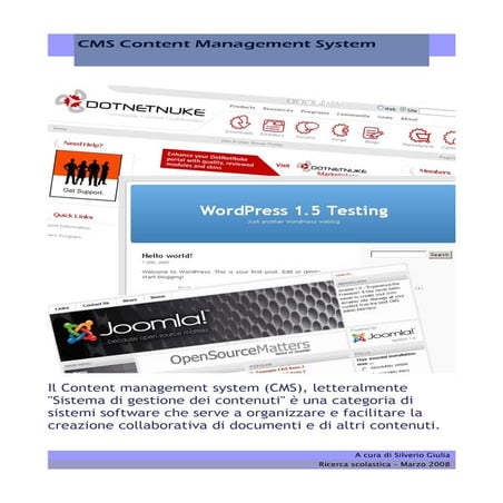 Cms, Content Management System. Sistema di gestione dei contenuti | PDF | Computing | Technology ...