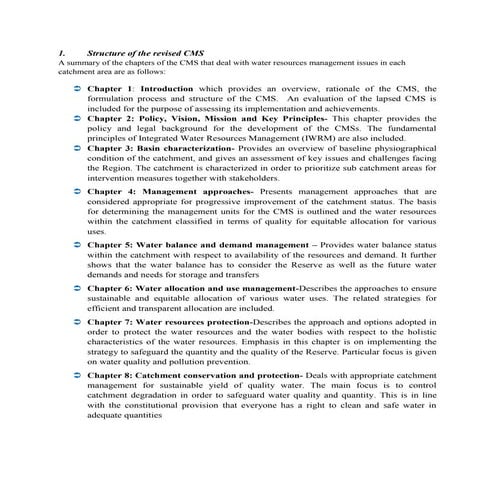 Cms outline framework (5) | DOCX | Environment | Science