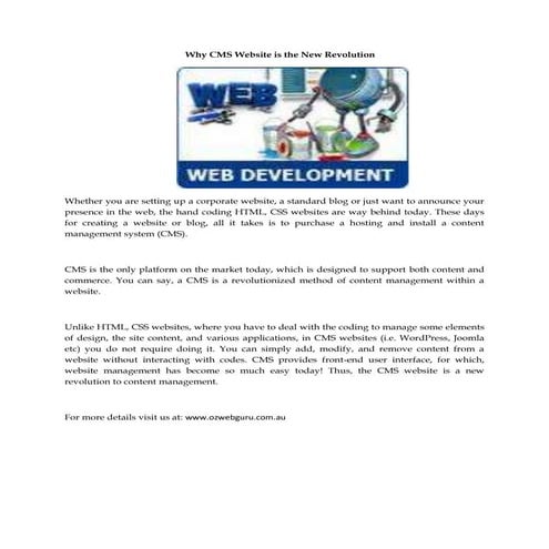 Cms web design | DOCX | Web Development | Internet