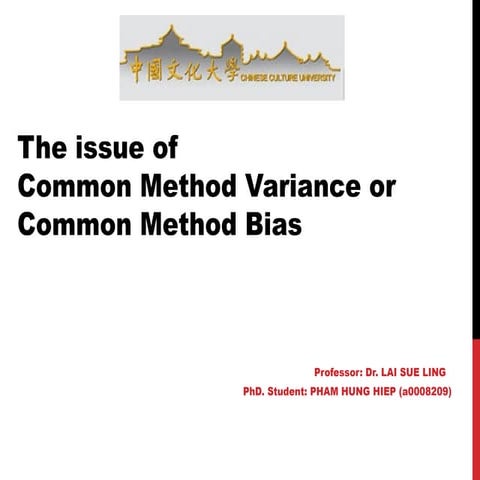 Common Method Variance | PPT