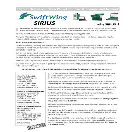 SwiftWing SIRIUS Datasheet | PDF
