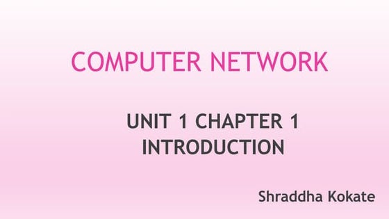 Computer network unit 1 notes | PDF