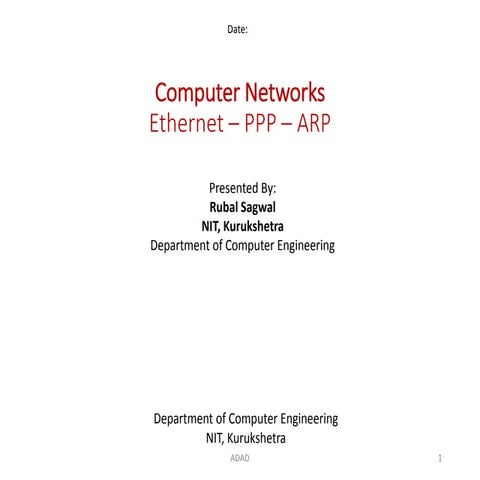 Ethernet Point To Point Protocol Arp Pptx Computer Networking Computing