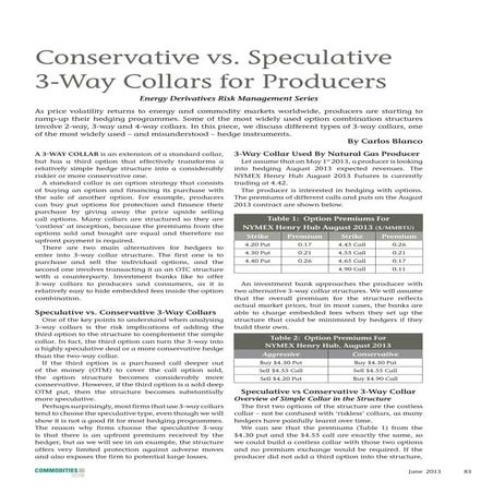 Conservative vs. Speculative 3 way collars for producers | PDF