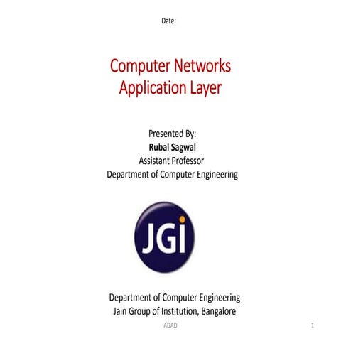 Application Layer And Protocols Pptx Computer Networking Computing