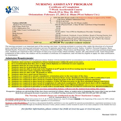 Cna 7-week spring march 25 2013-1 (1) | PDF | Special Education | Education