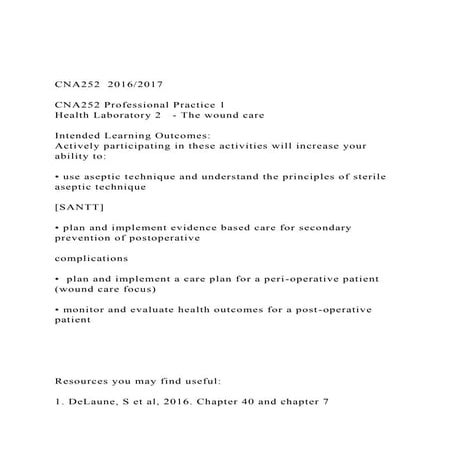 CNA252 20162017 CNA252 Professional Practice 1 Health .docx