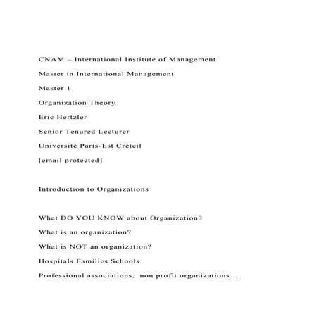 CNAM – International Institute of ManagementMaster in Inte.docx