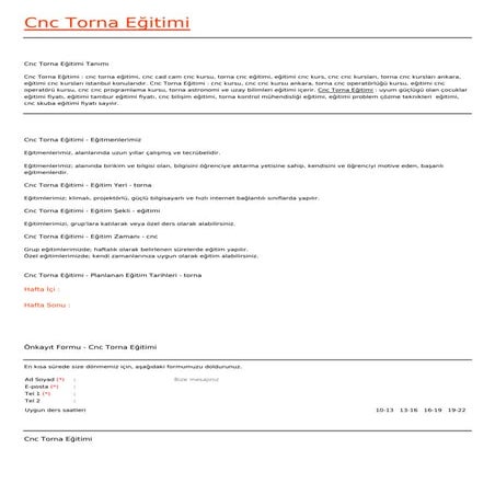 Cnc torna-egitimi | PDF