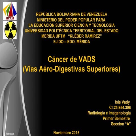 Cáncer de VADS (Vías Aéro Digestivas Superiores). | PPT