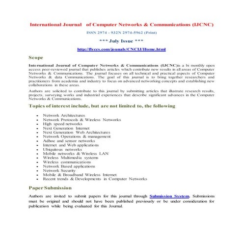 International Journal of Computer Networks & Communications(IJCNC) | DOCX | Computer Networking ...