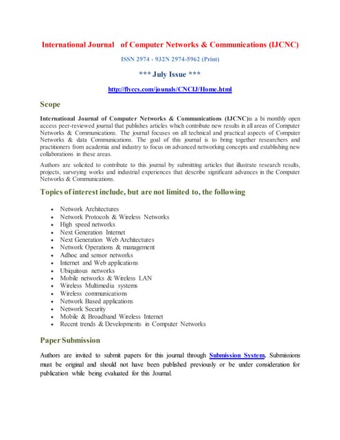 International Journal of Computer Networks & Communications(IJCNC) | PDF