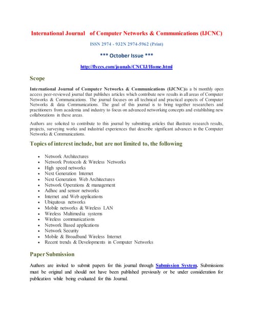 International Journal of Computer Networks & Communications(IJCNC) | PDF