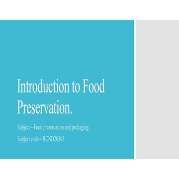 Food preservation | PPTX