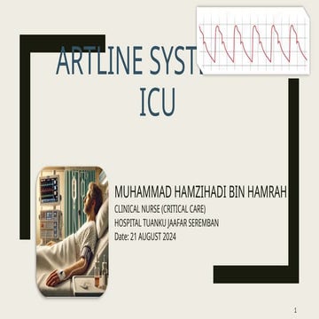 CNE Artline System in ICU. Care of arterial line in ICU and what need ...