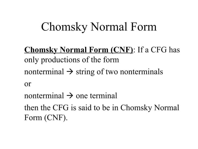 CFG to CNF | PPTX