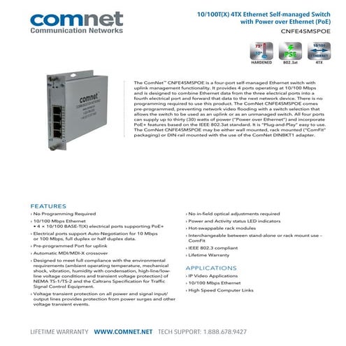 ComNet CLESP Data Sheet | PDF