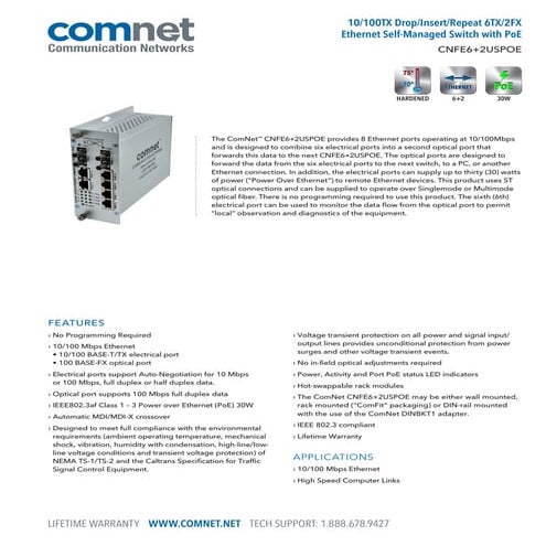 ComNet CLFE1UTP User Manual | PDF