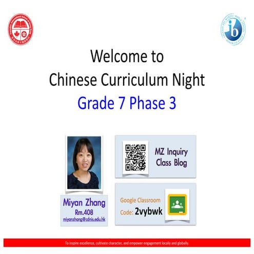G7 Phase 3 MZ Curriculum Night 1718 | PPT