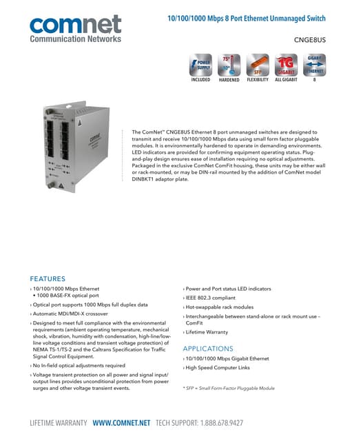 ComNet C1-US Data Sheet | PDF | Technology & Computing