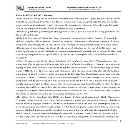 đề Cương ôn thi đường sắt | DOC