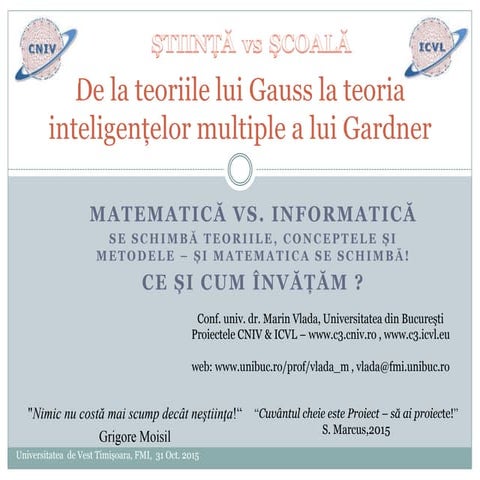 CNIV 2015, Conferinţa Naţională de Învăţământ Virtual by Marin Vlada | PPSX