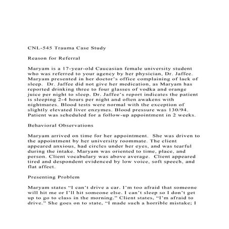 CNL-545 Trauma Case StudyReason for ReferralMaryam i.docx