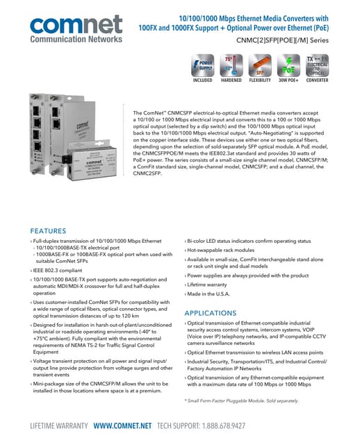 ComNet CNFE2MCPOEM Data Sheet | PDF | Computer Networking | Computing