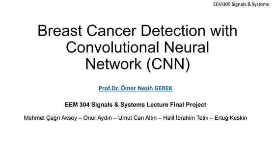 Predict Breast Cancer using Deep Learning | PPTX