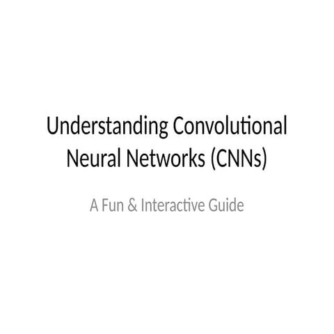 CNN_Presentation diving further into the world of neural networks | PPTX